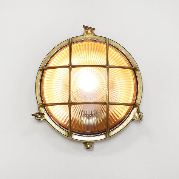 Außenlampe Weiß Messing Glas Ø 21 cm E27 IP64 SERIFOS Leuchte