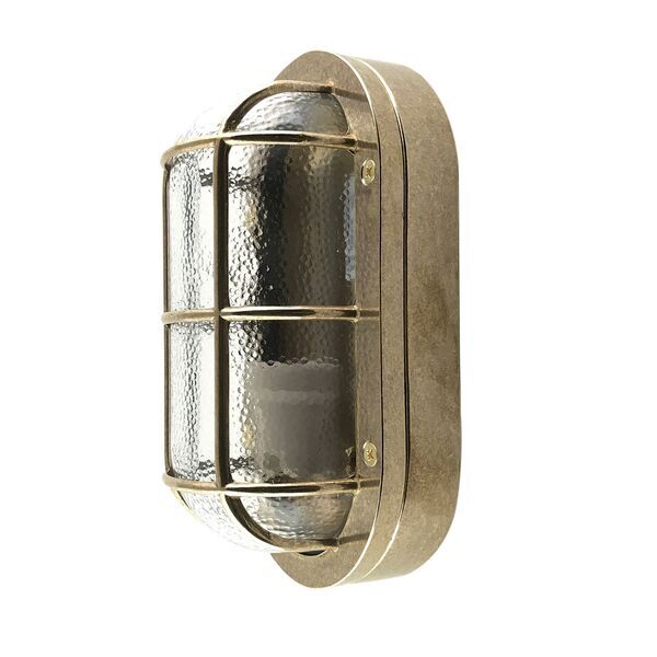 Kellerlampe Messing massiv Glas E27 IP64 B: 23 cm TOXOS Leuchte