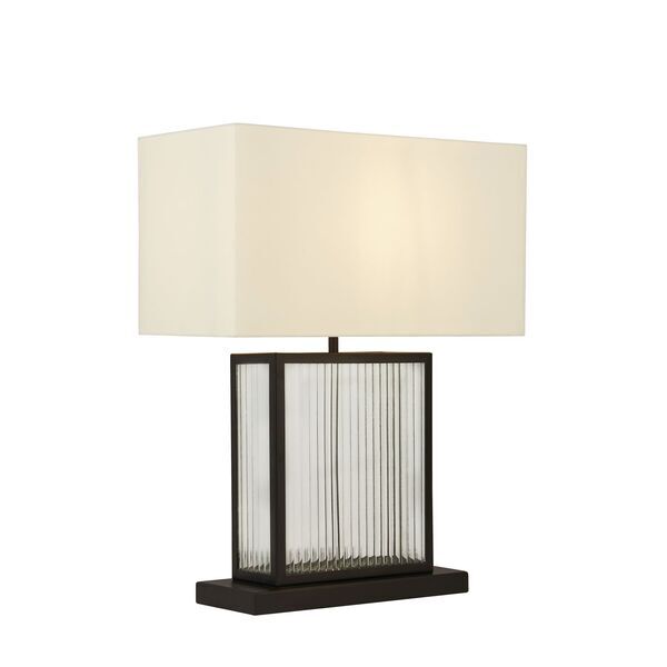 Tischleuchte Schwarz Weiß Samt Glas Metall 53 cm E27 Leuchte