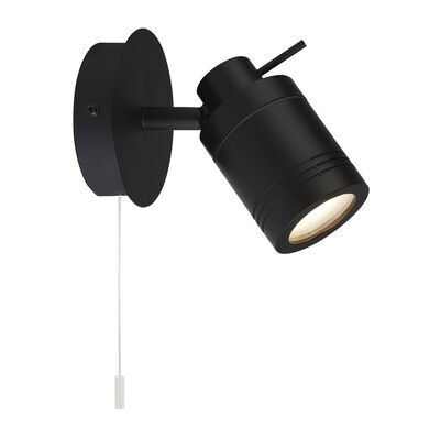 Wandlampe IP44 GU10 Ø 10 cm Schwarz matt verstellbar Leuchte