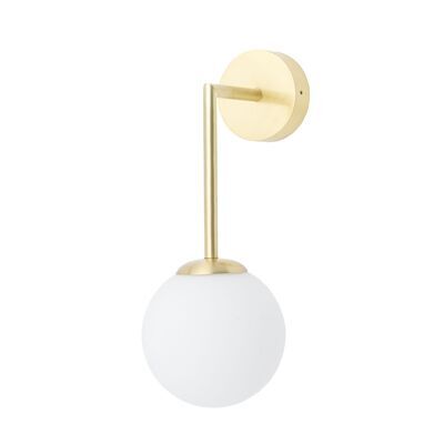 Badlampe Wand IP44 in Messing Weiß G9 Kugelschirm Leuchte